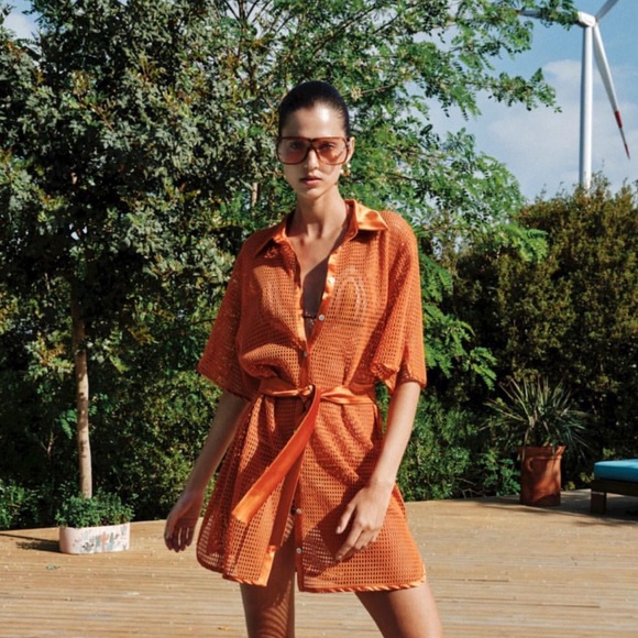 My Beachy Side | Swim | Nwt My Beachy Side Buttonup Tie Waist Camelia ...